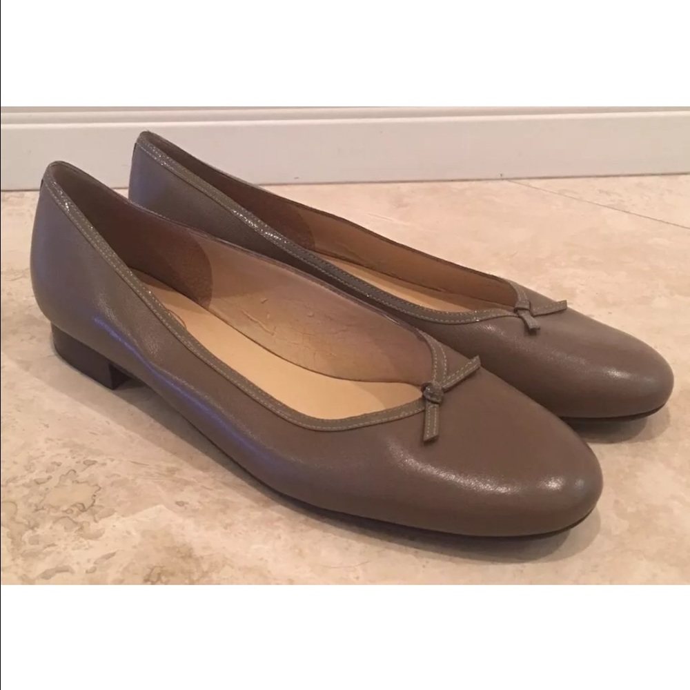 Talbots Tan Leather Ballet Flats Rare 11m New!! - Gem